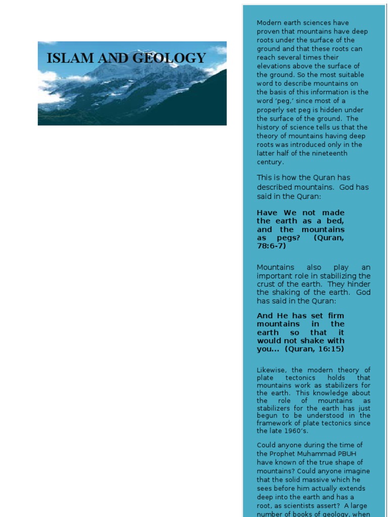 Islam and Science | PDF | Plate Tectonics | Mountains