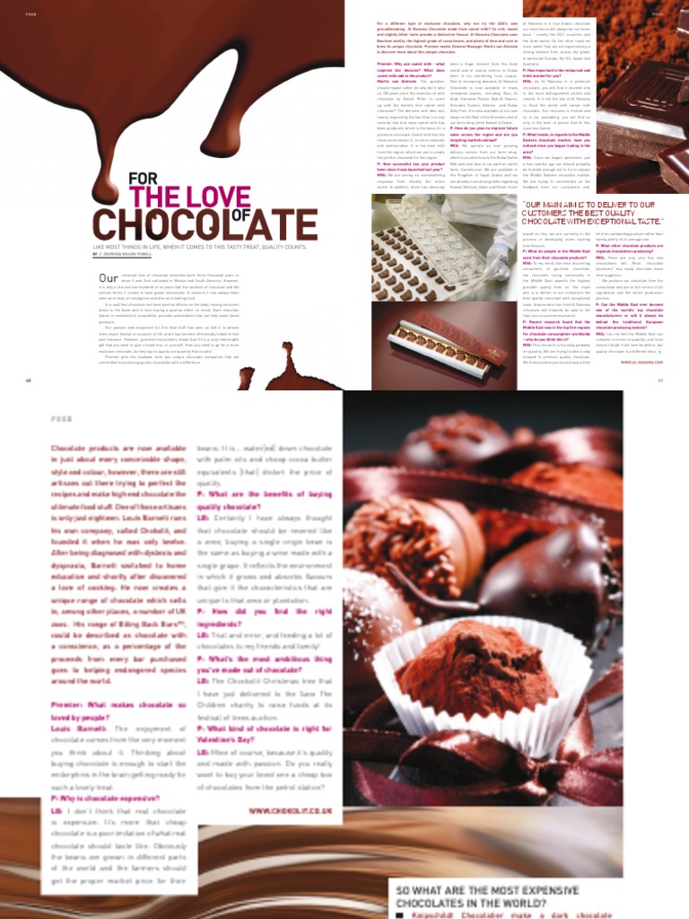 Luxury Chocolate, Premier Magazine | PDF | Chocolate | Dubai