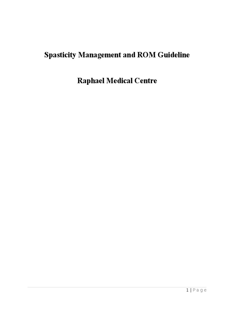 Spasticity Management Guidelines | PDF | Neurology | Clinical Medicine