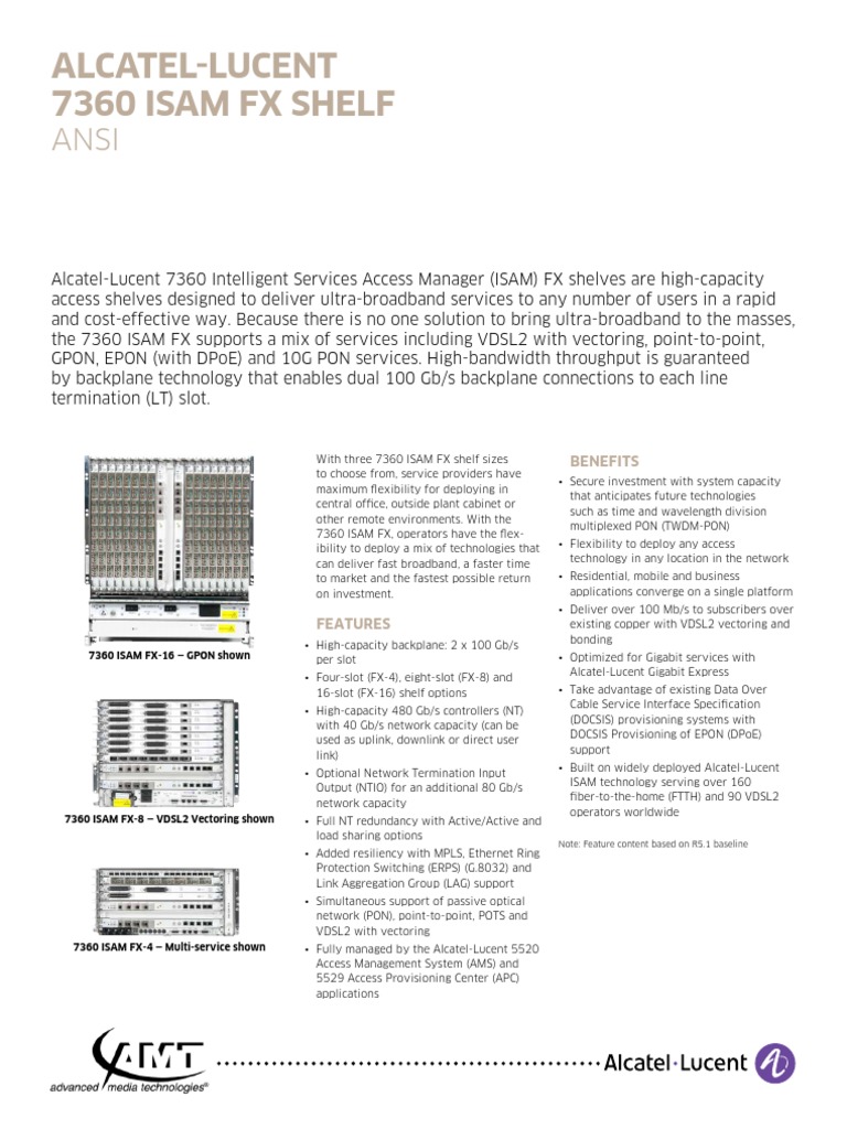 7360 Isam Fx Shelf Intelligent Services Access Manager Amt | Fiber To ...