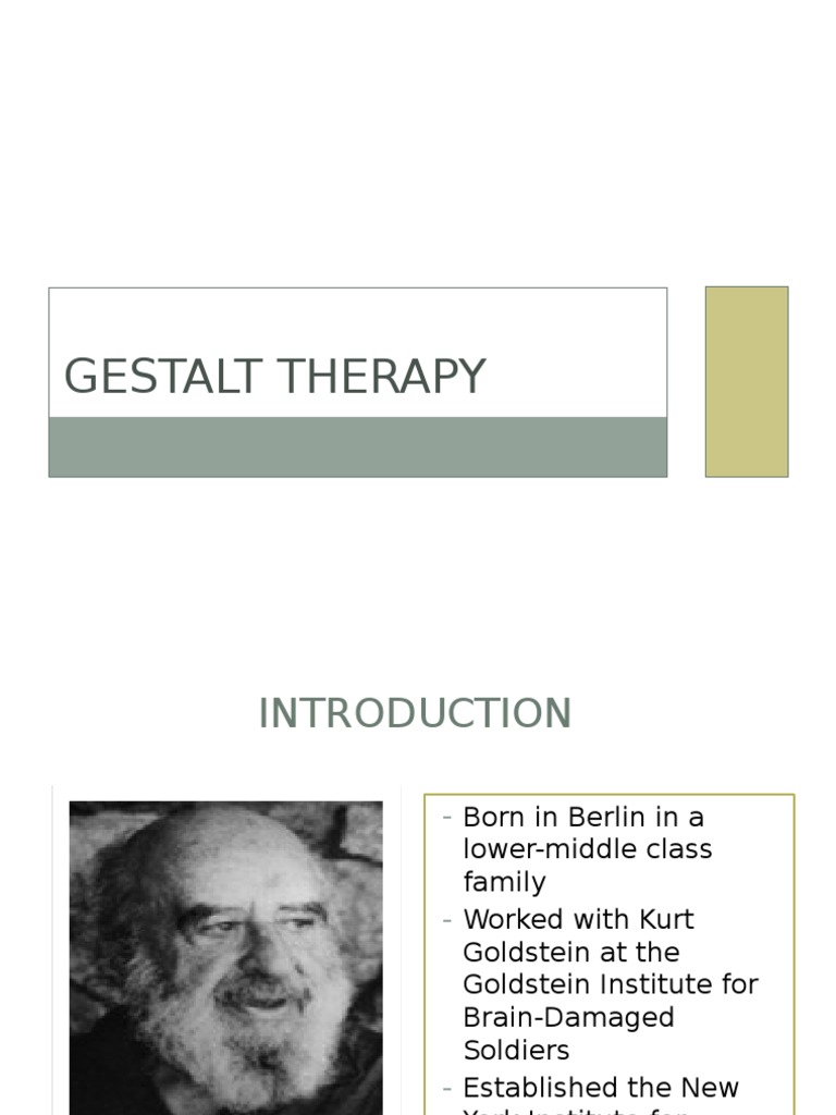 Gestalt Therapy (Counseling) | Gestalt Therapy | Psychotherapy