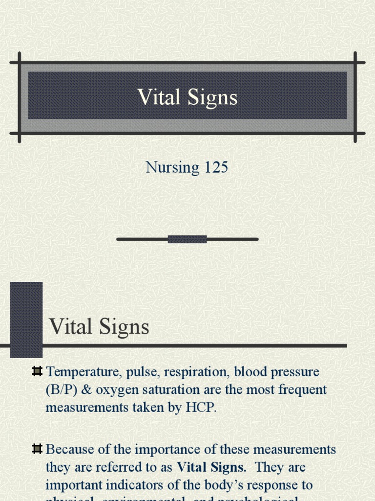 Vital Signs | PDF | Pulse | Blood Pressure