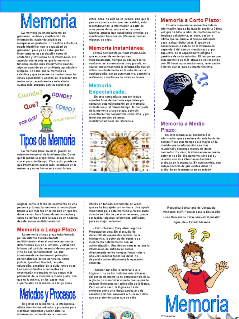 Triptico Memoria | PDF | Memoria | Información