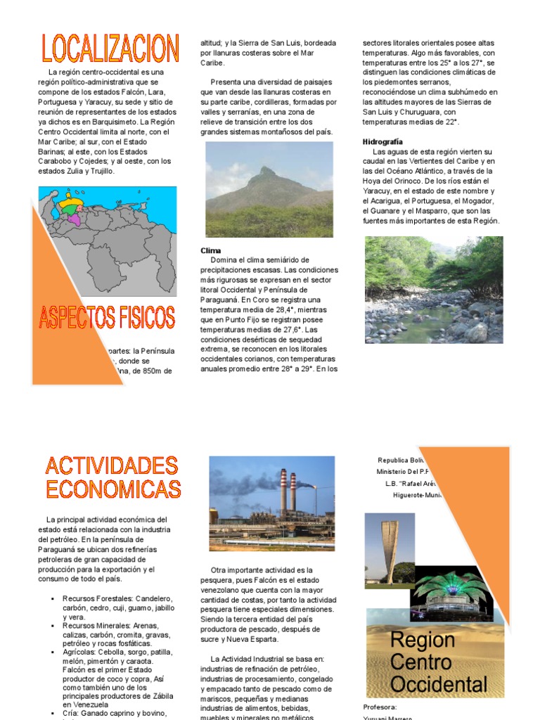 Triptico Region Centro Occidental e Inv - Resta 100 | PDF | Ciencias de ...