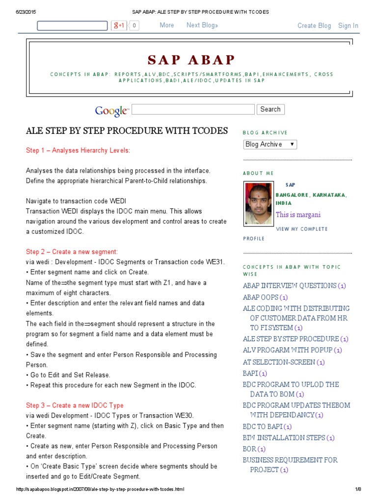 Sap Abap - Ale Step by Step Procedure With Tcodes | PDF | Data | Computing