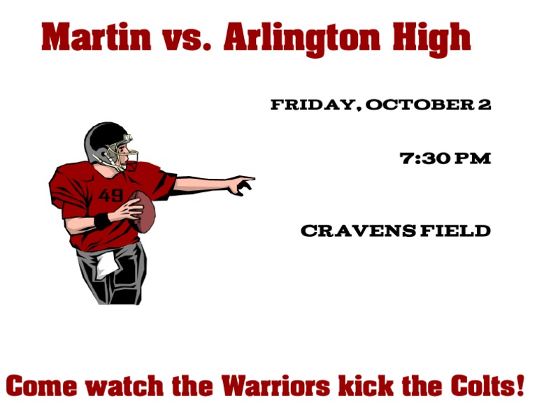 Martin Warriors vs. Arlington Colts Game | PDF