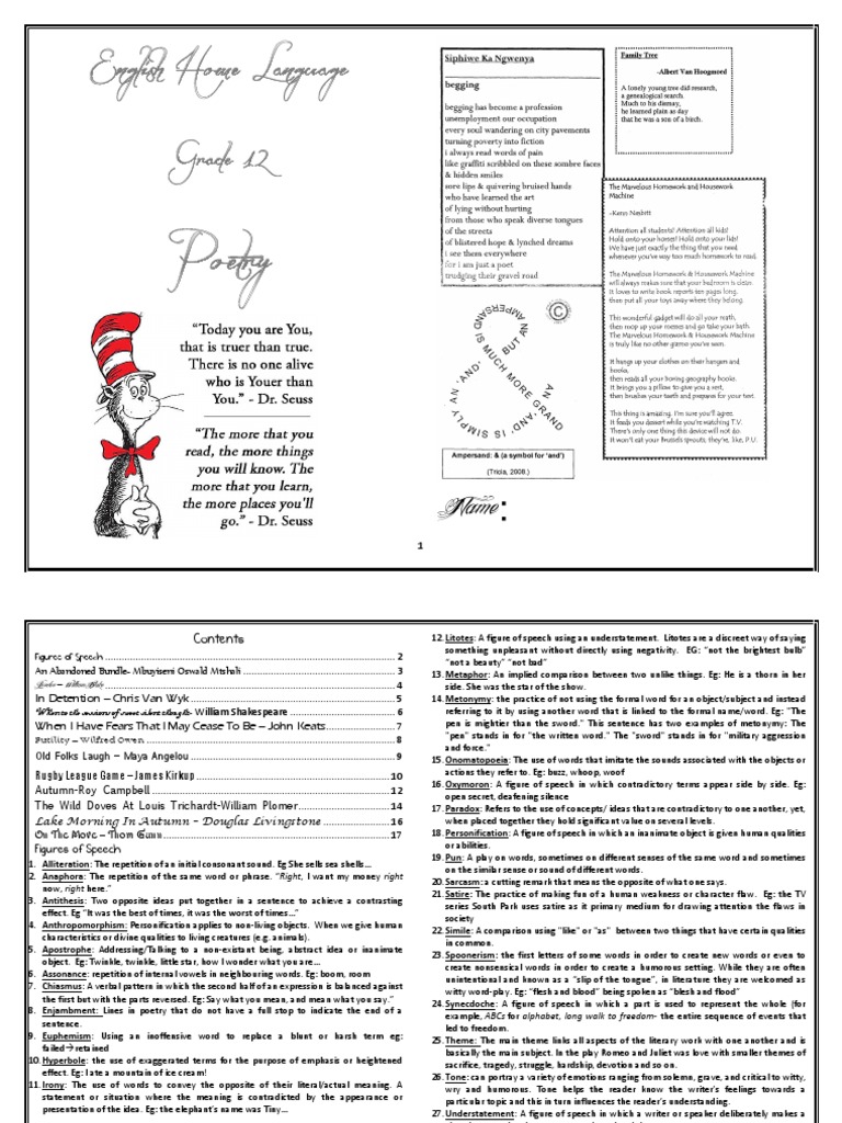 Matric Poetry Pack Binder | PDF | Poetry