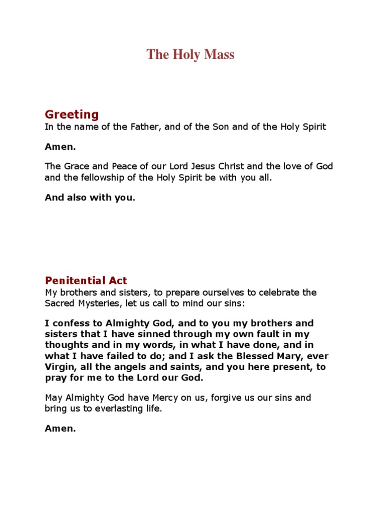 Mass Text | PDF | Mass (Liturgy) | God The Father