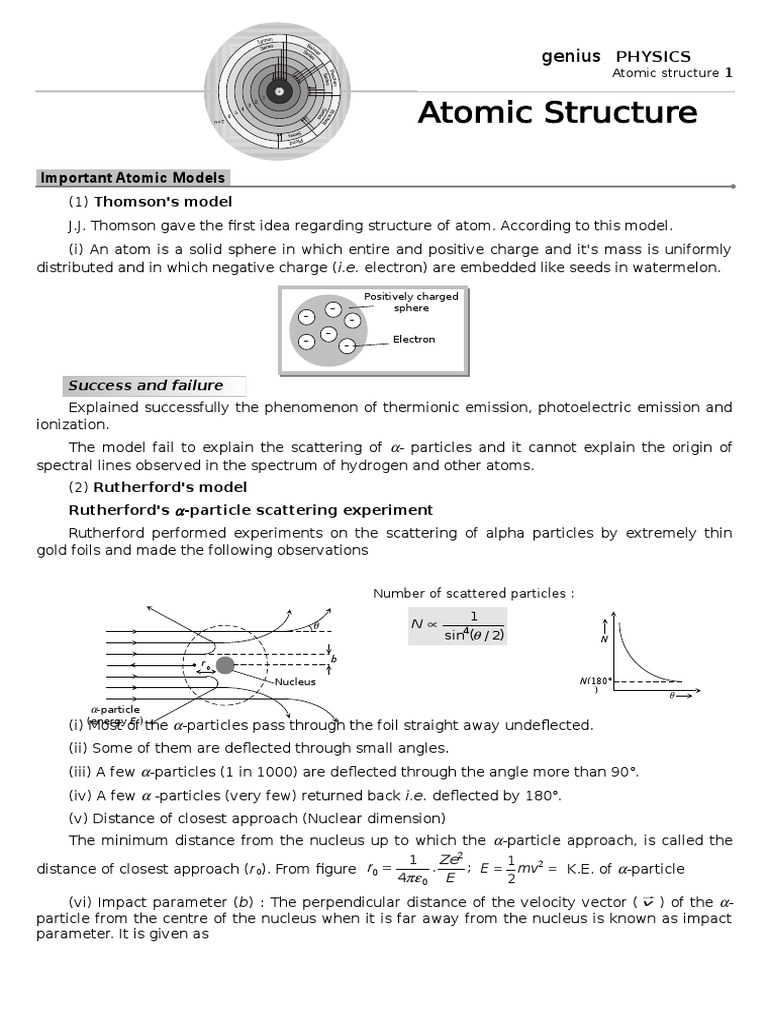 Atomic Structure | PDF | Nuclear Fission | Atomic Nucleus