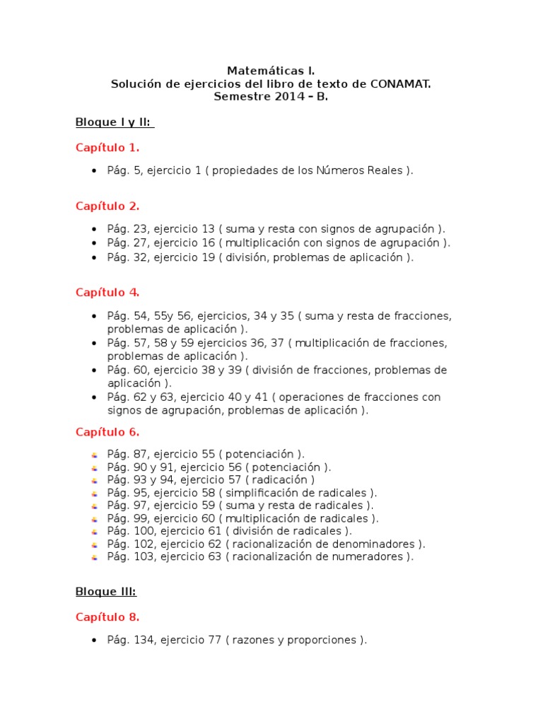 Actividades Matemáticas I Conamat | PDF | Factorización | Ecuaciones