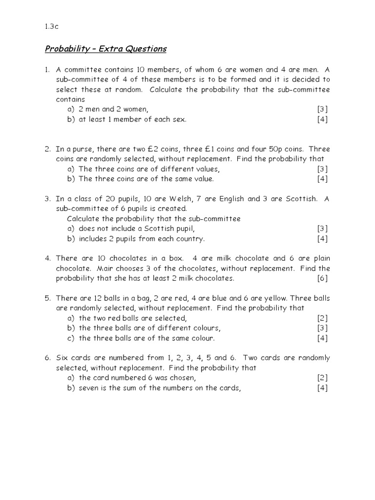 Probability Questions and Solutions | PDF | Social Science
