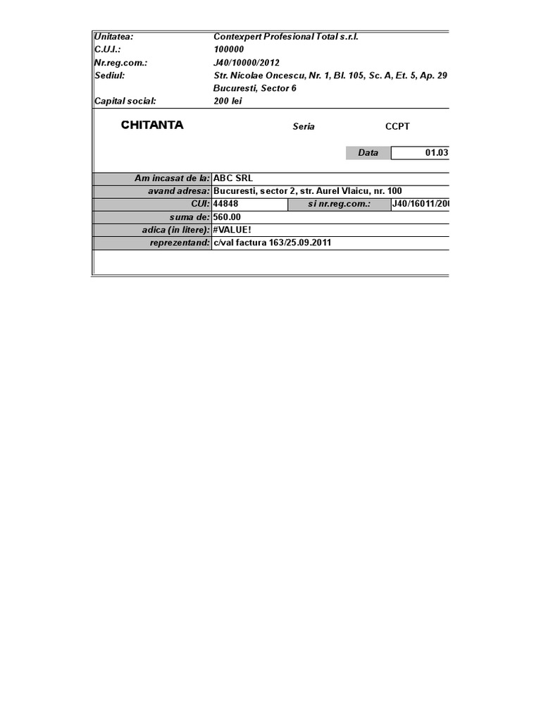 Model ChiTanta Excel | PDF