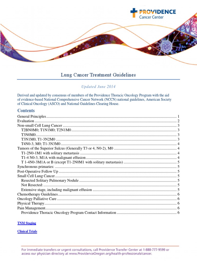 Lung Cancer Treatment Guidelines | PDF | Radiation Therapy | Lung Cancer