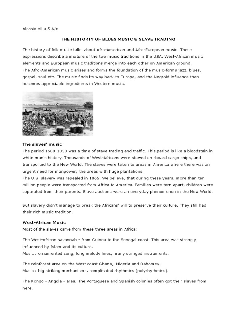 The History of Blues Music | PDF | Performing Arts | Entertainment ...