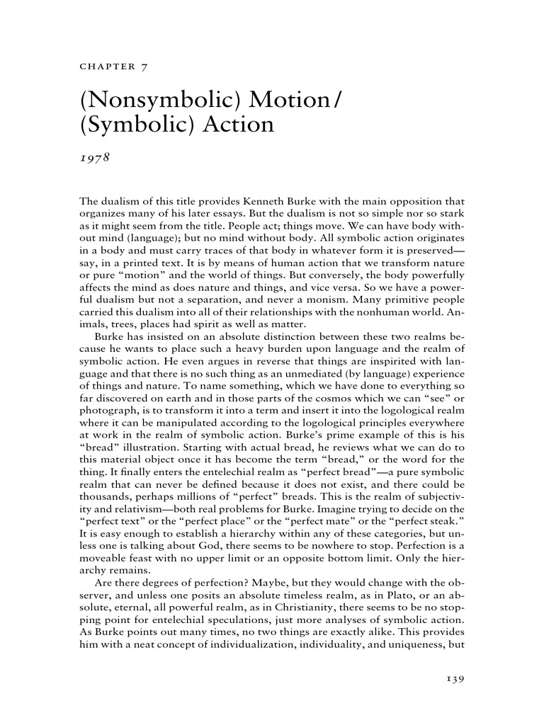 Kenneth Burke - (Nonsymbolic) Motion - (Symbolic) Action | PDF | Monotheism | Polytheism
