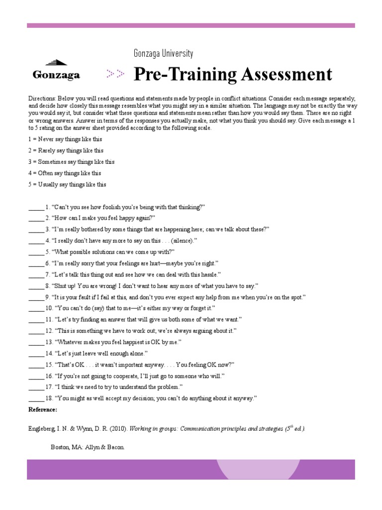 Pre - Training Assesment | PDF
