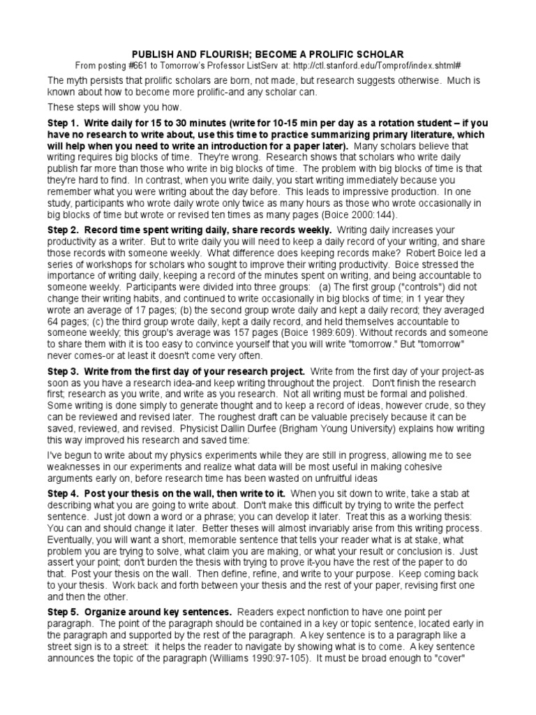 Publish and Flourish | PDF | Expert | Paragraph