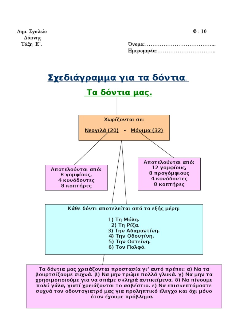 (Φ10) ΣΧΕΔΙΑΓΡΑΜΜΑ ΓΙΑ ΤΑ ΔΟΝΤΙΑ ΜΑΣ. | PDF