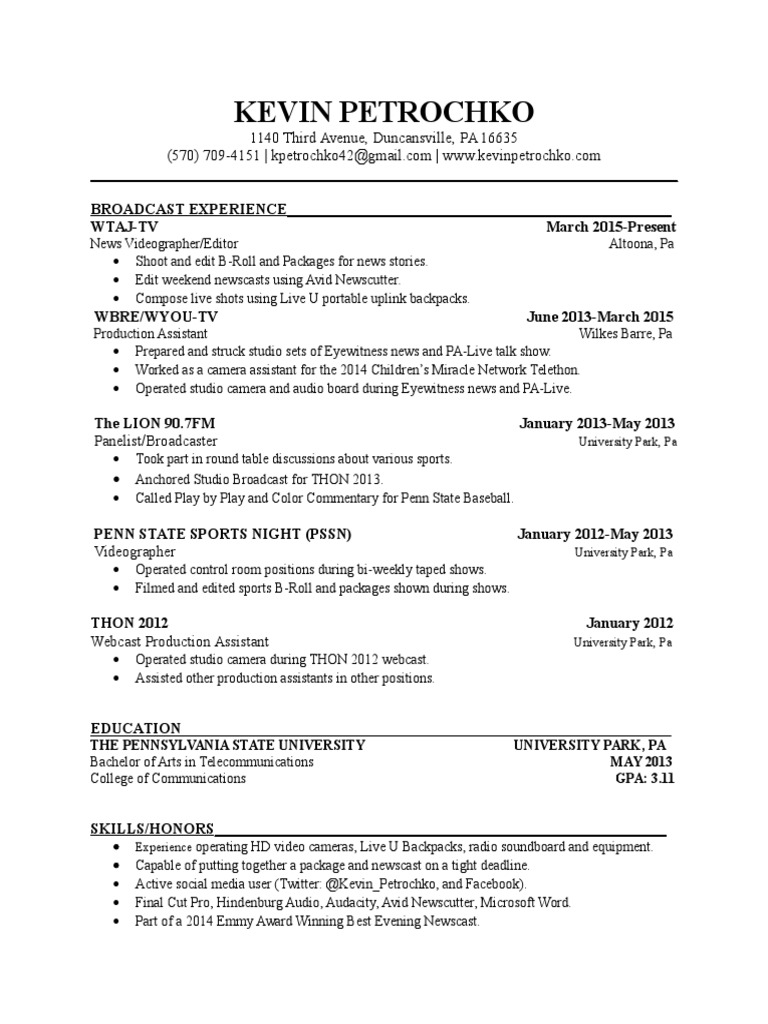 Kevins Resume Only | PDF | Business | Technology & Engineering