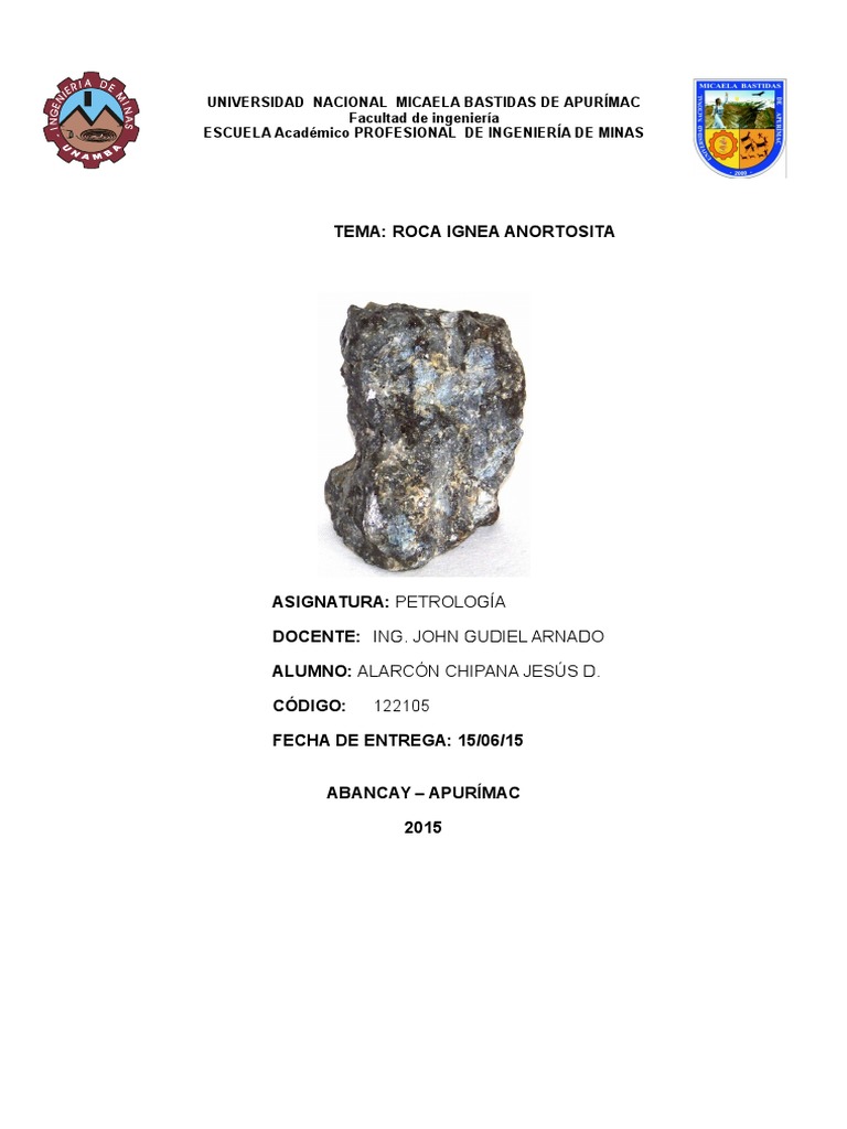 Anortosita: Características y Usos | PDF | Roca (geología) | Roca ígnea