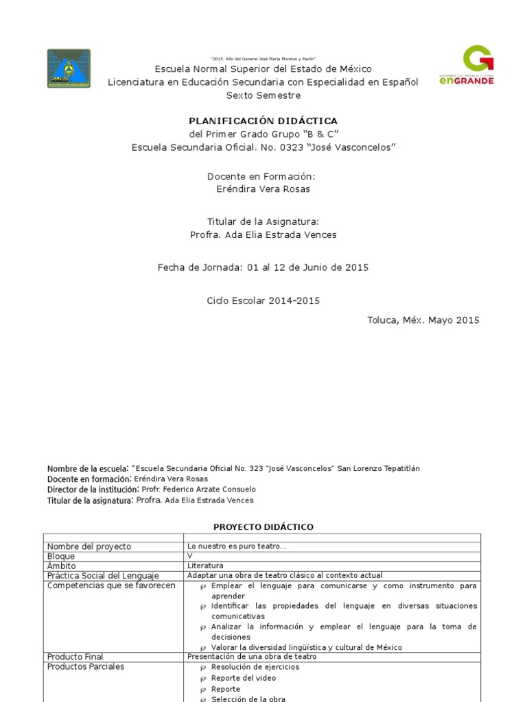 1 Planeacion Teatro | PDF | Conocimiento | Teatro