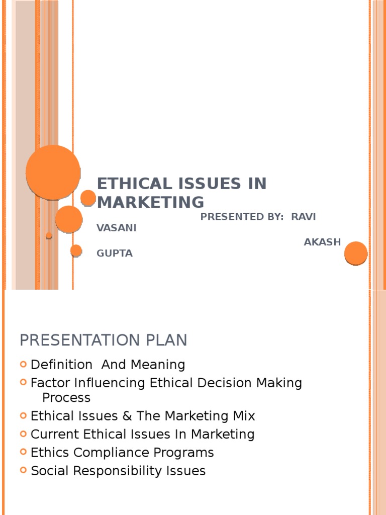Ethical Issues in Marketing by Akash and Ravi | PDF | Pricing | Marketing