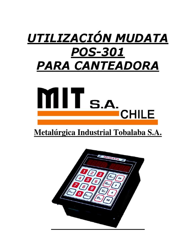 Canteadora - Utilizacion Mudata Pos-301 PDF | PDF