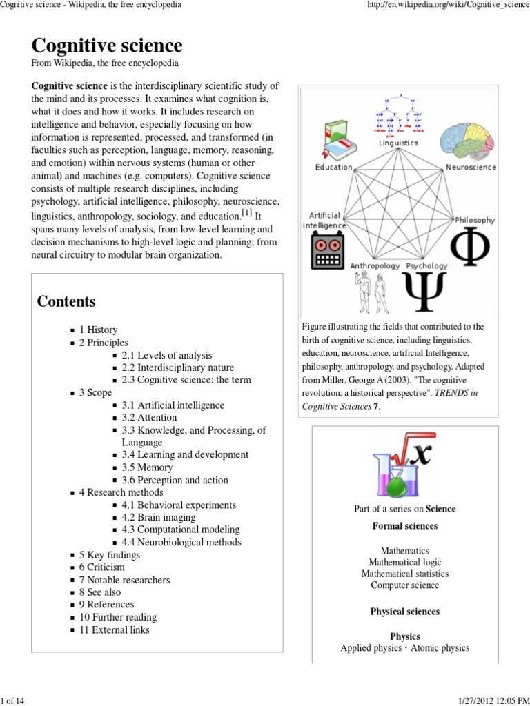 Cognitive Science | PDF | Memory | Cognitive Science
