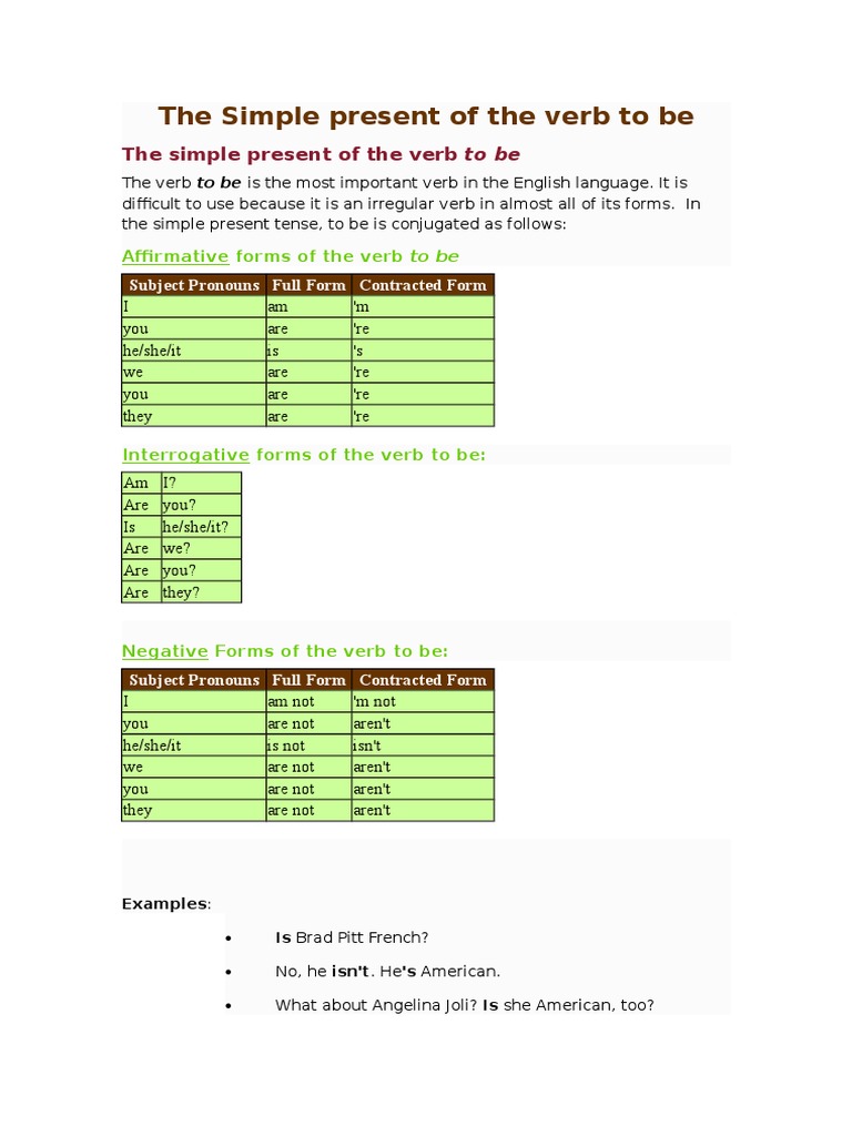 Verb To Be TEST | PDF | Grammatical Conjugation | Syntactic Relationships