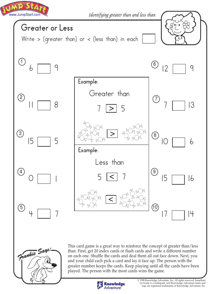 Greater and Less Than Card Game Guide | PDF