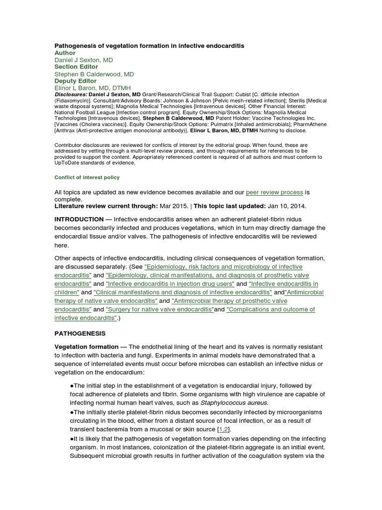 Pathogenesis of Vegetation in Endocarditis | PDF | Heart Valve ...