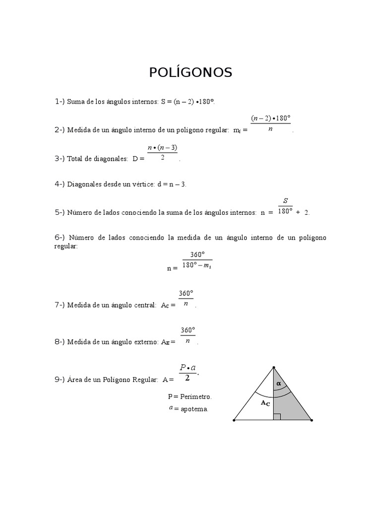 Fórmulas de Polígonos, Geometria | PDF