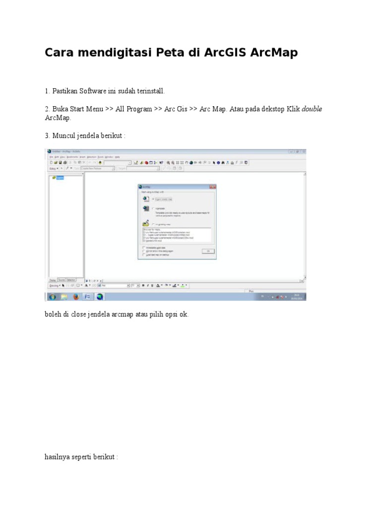 Cara Mendigitasi Peta Di ArcGIS ArcMap | PDF