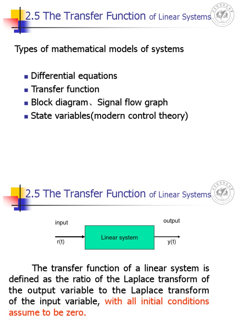 Transfer Functions in Linear Control Systems | PDF | Control Theory ...