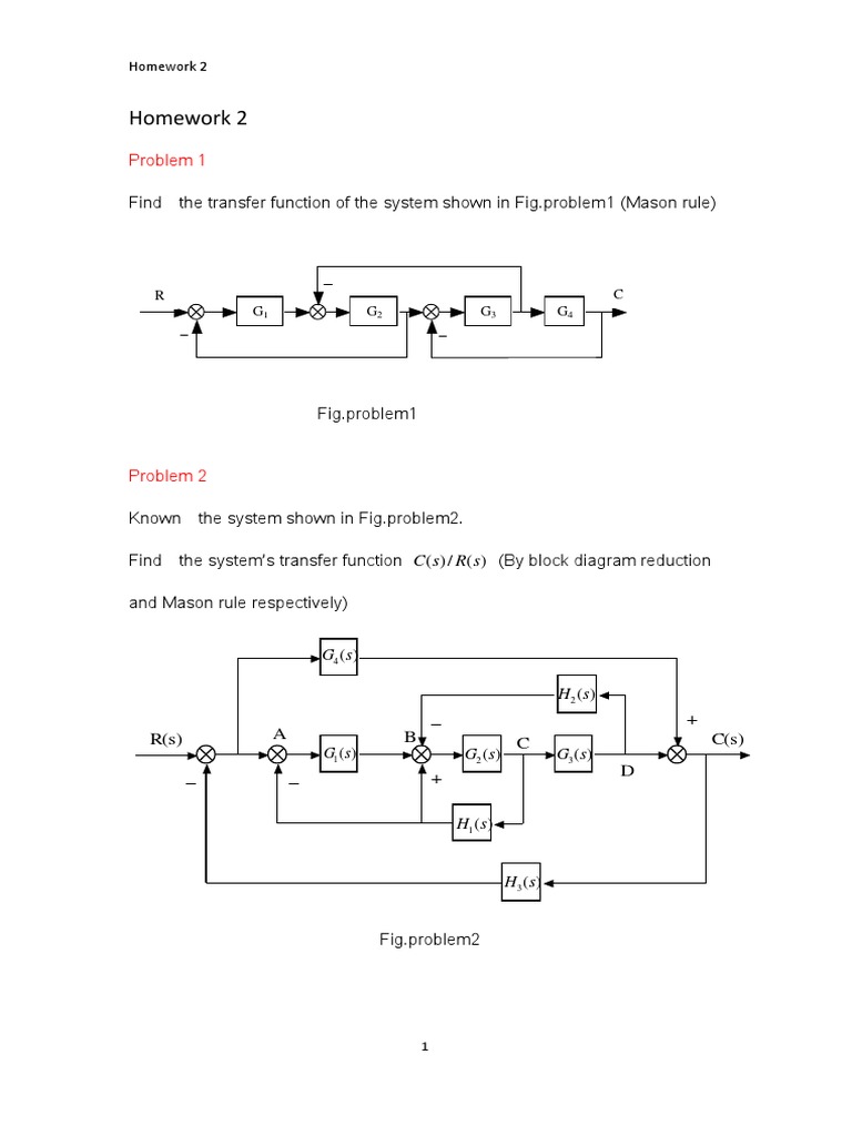 Transfer Functions in Control Systems | PDF