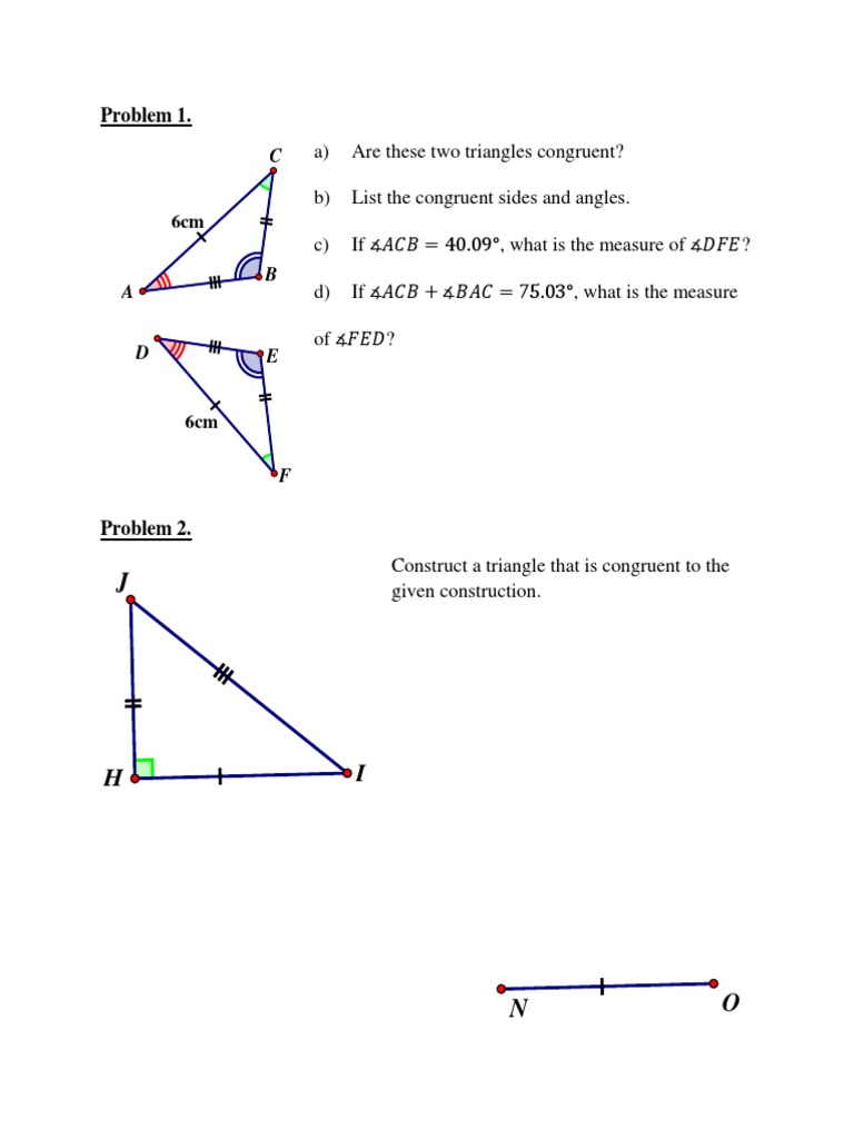 Triangle Congruence and Constructions Guide | PDF