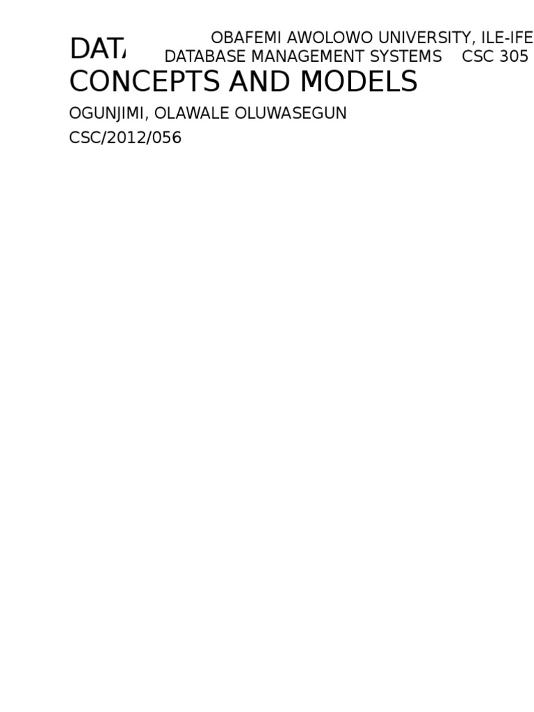 CSC 305 - Database Architecture | PDF | Relational Database | Sql