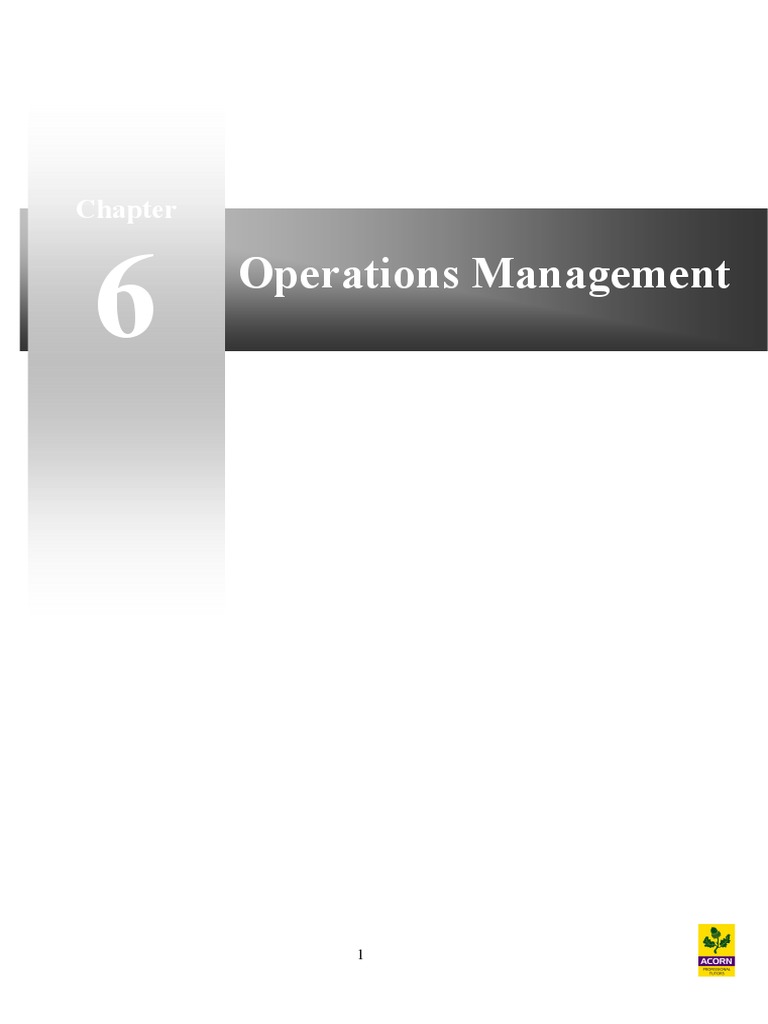 Operation Management | PDF | Supply Chain Management | Lean Manufacturing