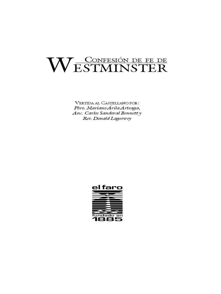 Confesion de Fe Westminster | PDF | presbiterianismo | Biblia