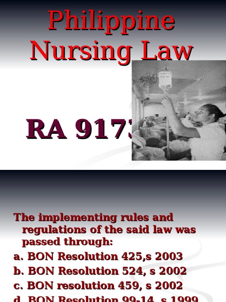 Philippine Nursing Act RA 9173 Overview | PDF | Licensure | Nursing