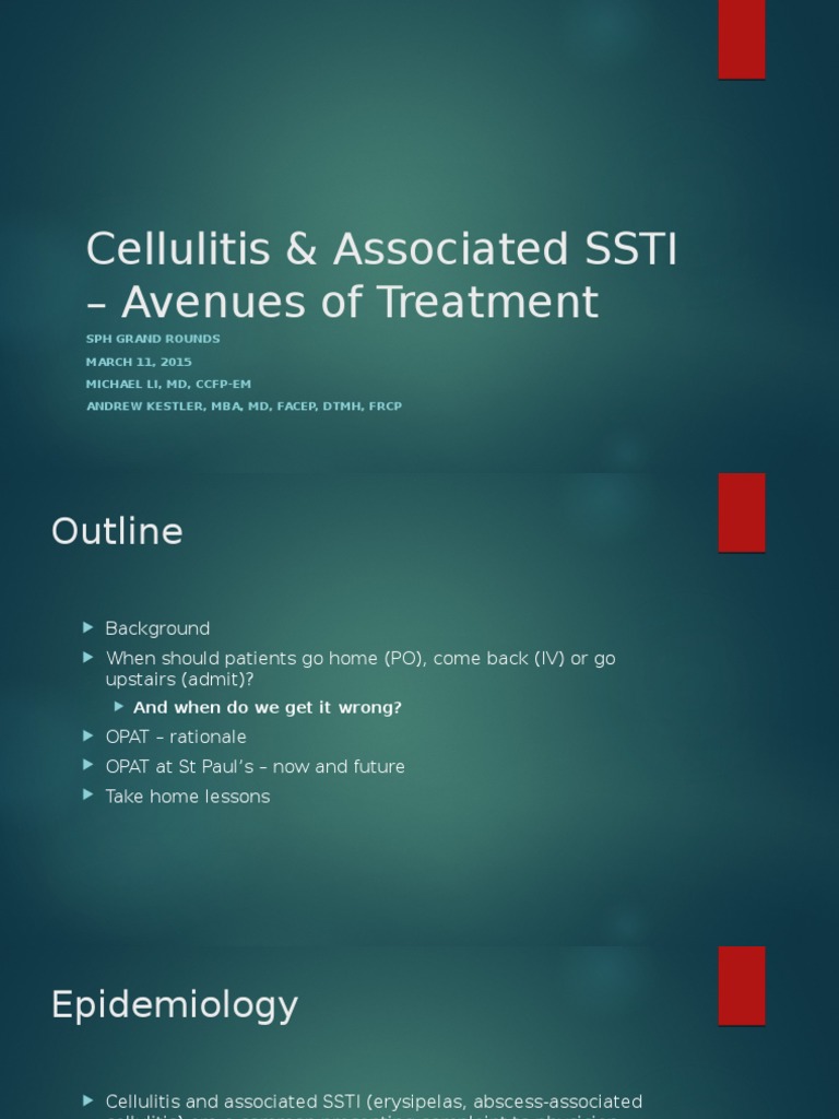 Cellulitis & Associated SSTI - Avenues of Treatment | PDF | Patient ...