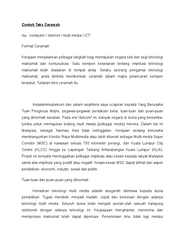 Contoh Teks Ceramah | PDF