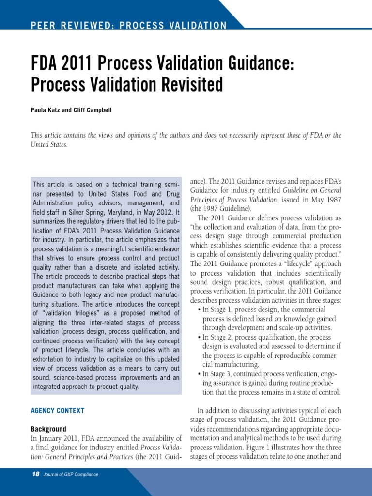 Process Validation Guidance Pdf Verification And Validation Food