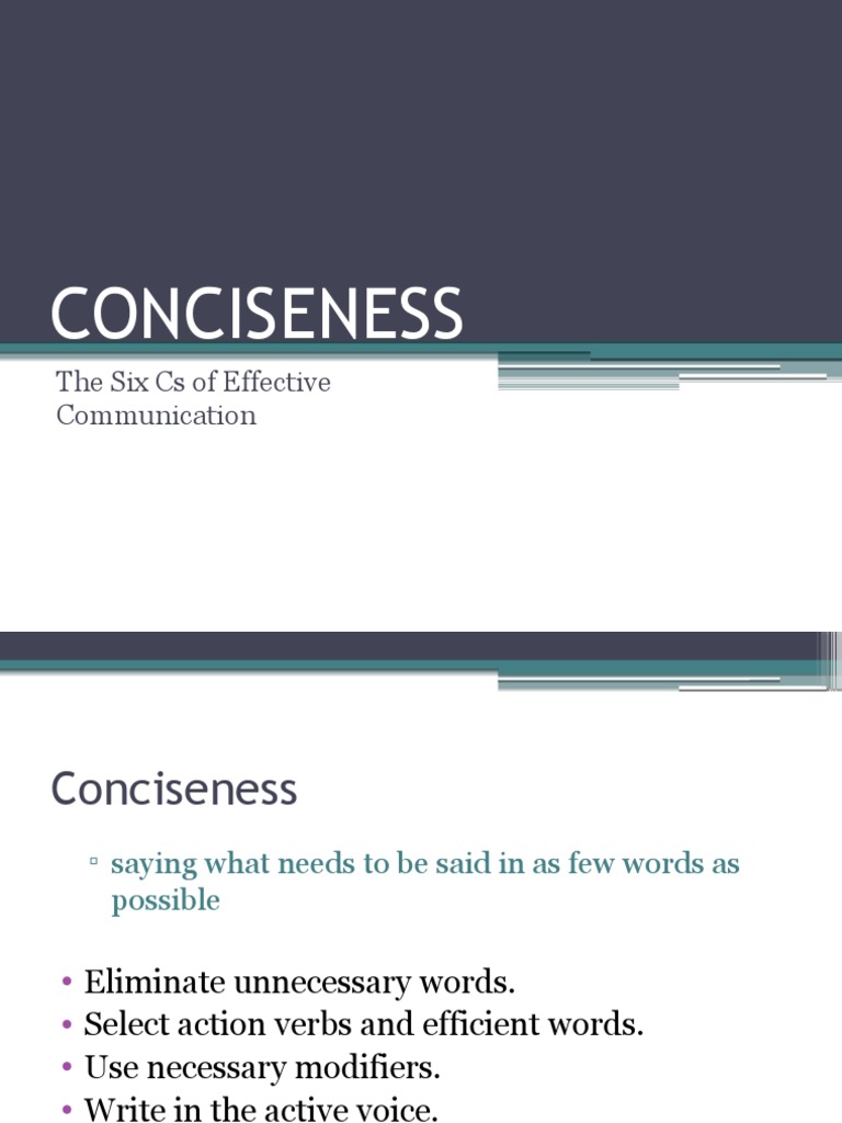Conciseness: The Six Cs of Effective Communication | PDF | Rules ...