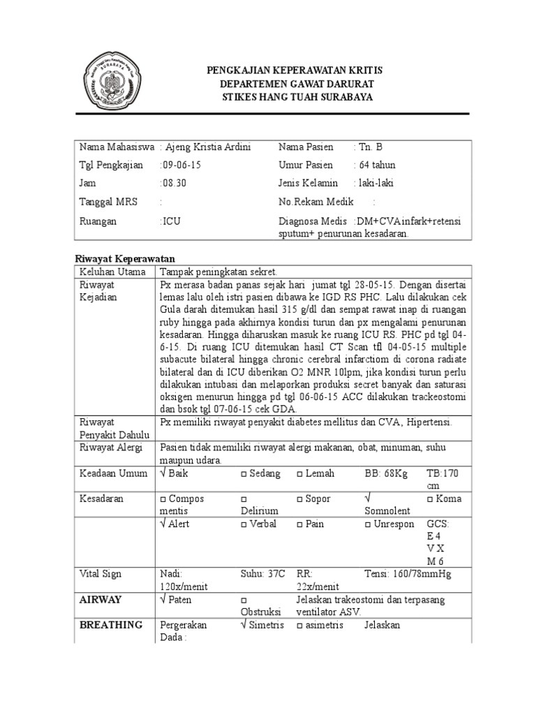 Askep Kritis Ujian Di Icu | PDF