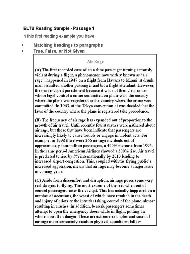IELTS Reading Sample | PDF | Flight Attendant | Airlines