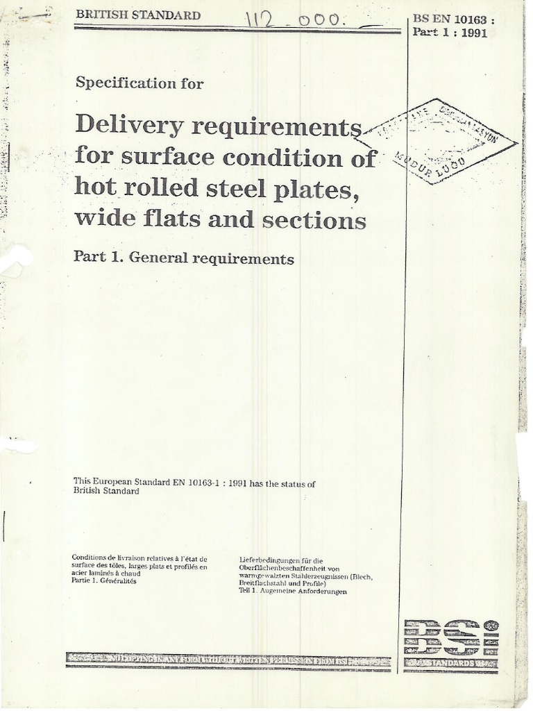 EN 10163 Part1 | PDF