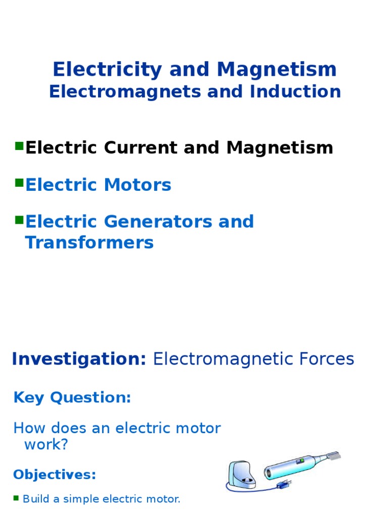 Electromagnetism and Electric Motors | PDF | Electromagnetic Induction ...