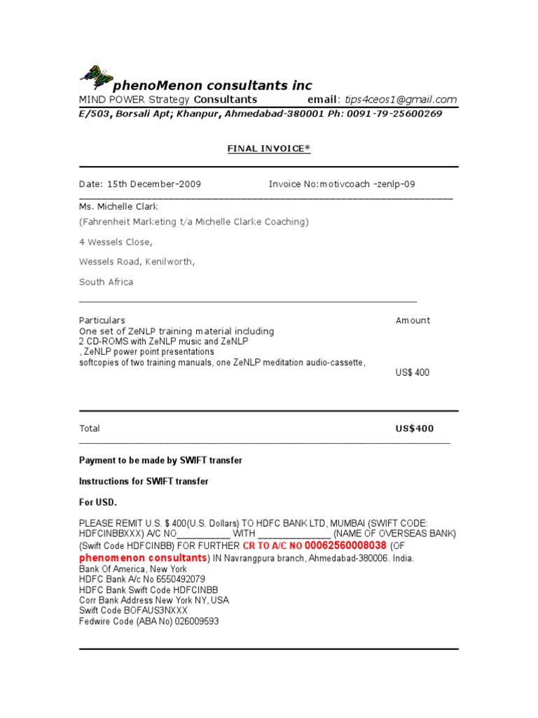 Michelle Clark Invoice2 | PDF | Career & Growth
