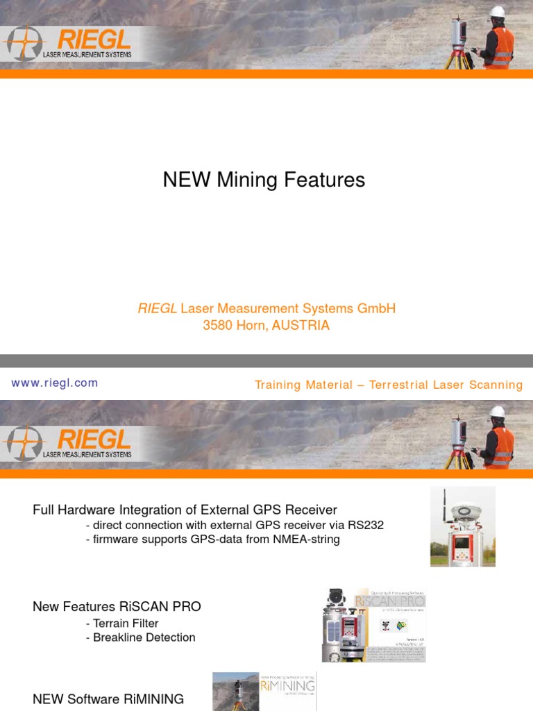 Overview of New Mining Features in RIEGL Laser Scanning Hardware ...